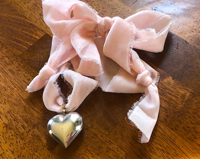 Gold Heart Locket Necklace, 18k Gold Plated Lock, Ribbon Necklace ...