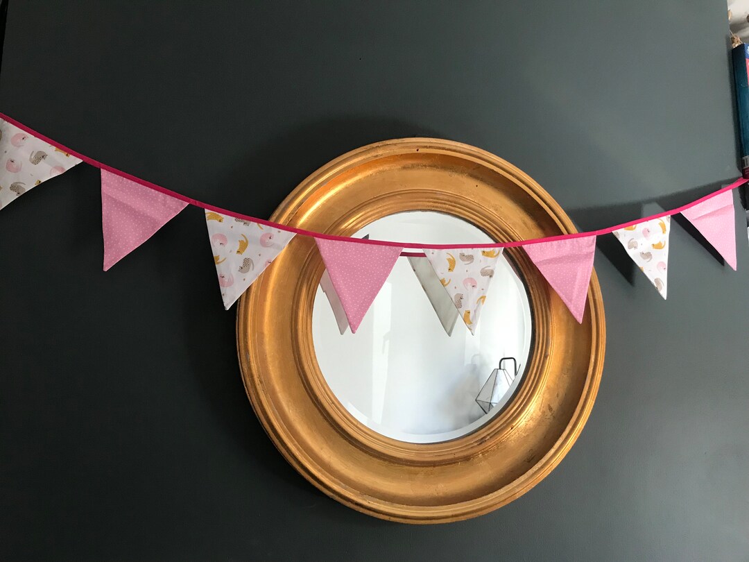 Handmade Cotton Bunting: Pink Star & Cat Fabric, 2.5 Meters - Etsy