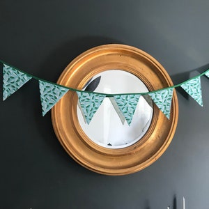 Handmade Palm Leaf Bunting: Blue & Green Cotton Celebration Decor - Etsy