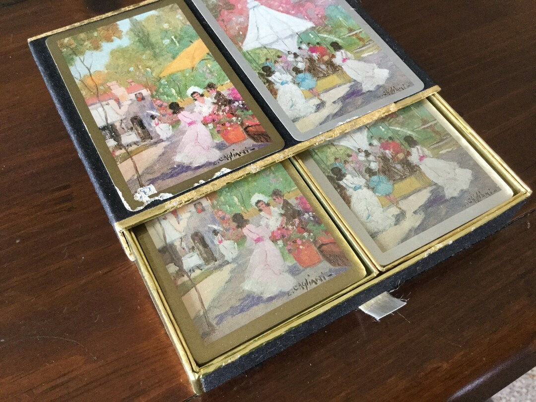 Collectible Congress Playing Cards in a Velvet Box - Ladies in the Park ...