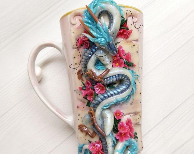 China Dragon, Pink Blue Dragon, Fantastic Beasts, Dragon Mug, Dragon ...