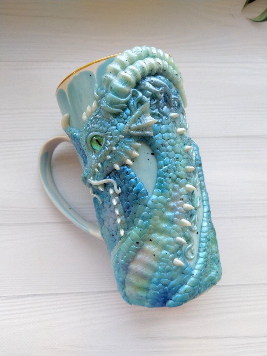 Fantastic Beasts, Dragon Mug, Dragon Cup, Dragon Sculpture, Blue Dragon ...