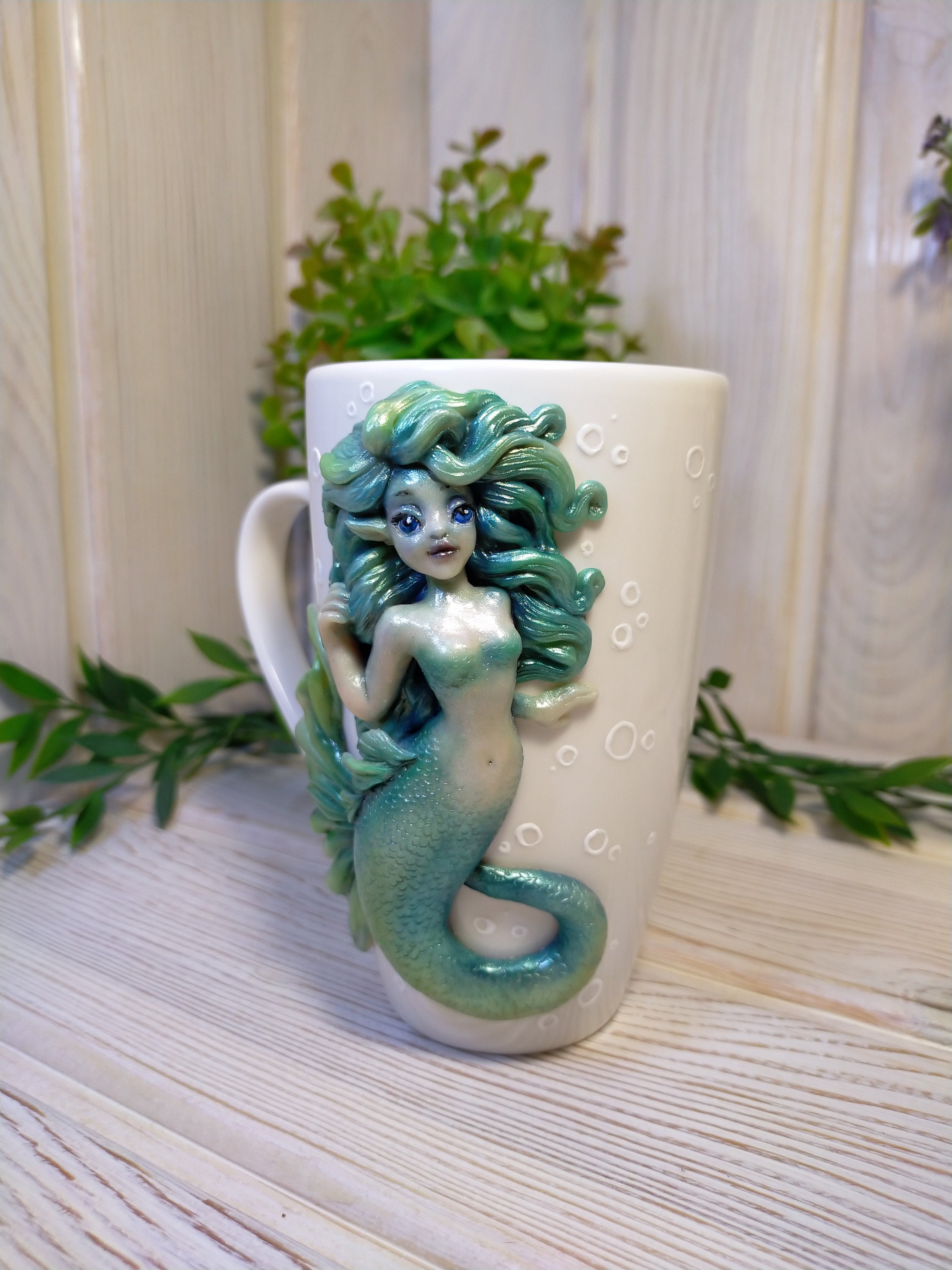 Mermaid Mug Cup With a Mermaid Mermaid Gift Mermaid Art - Etsy