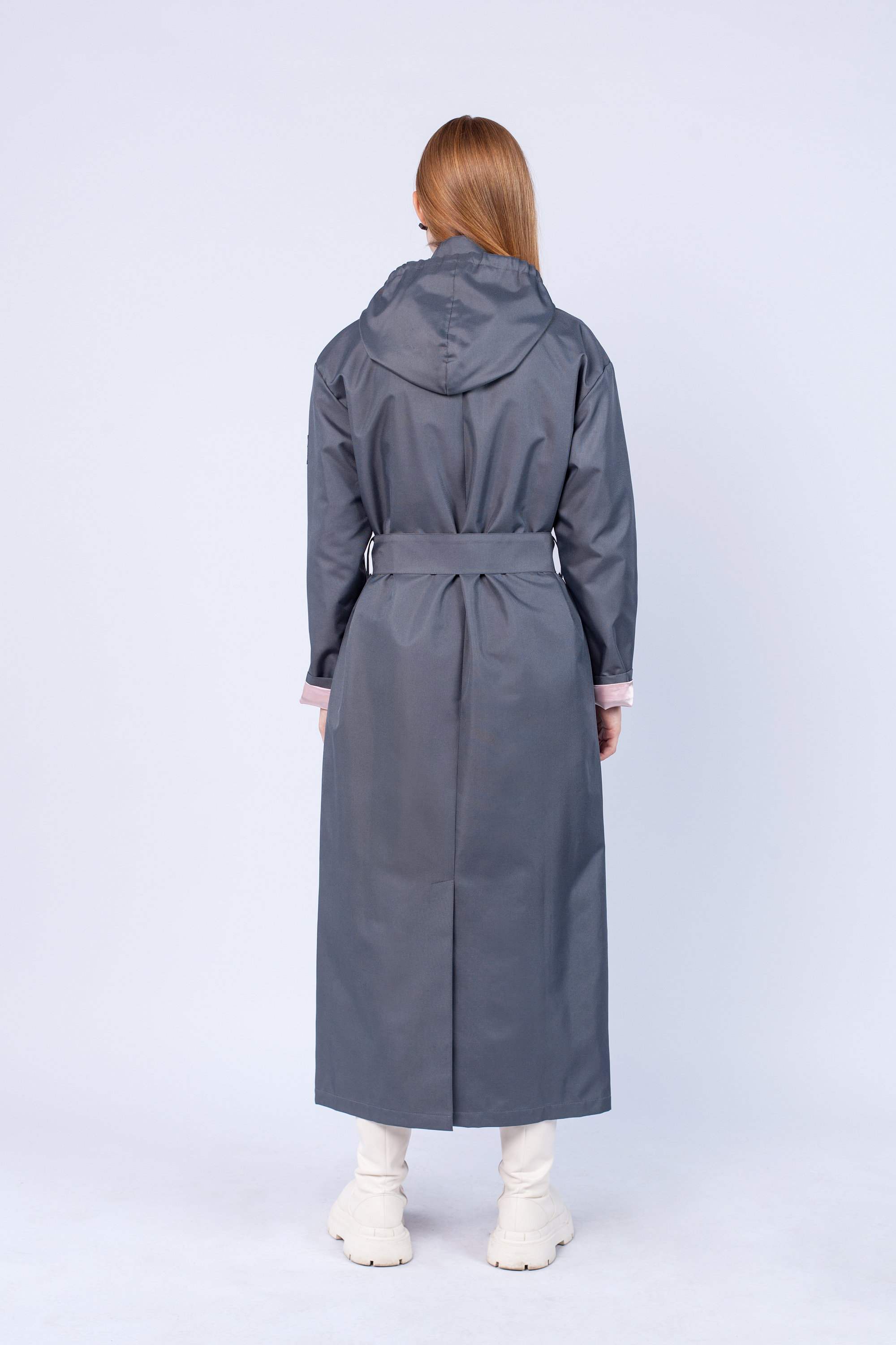 Women Long Gray Color Fashion Unique Raincoat With Belt el Salvador 182 ...