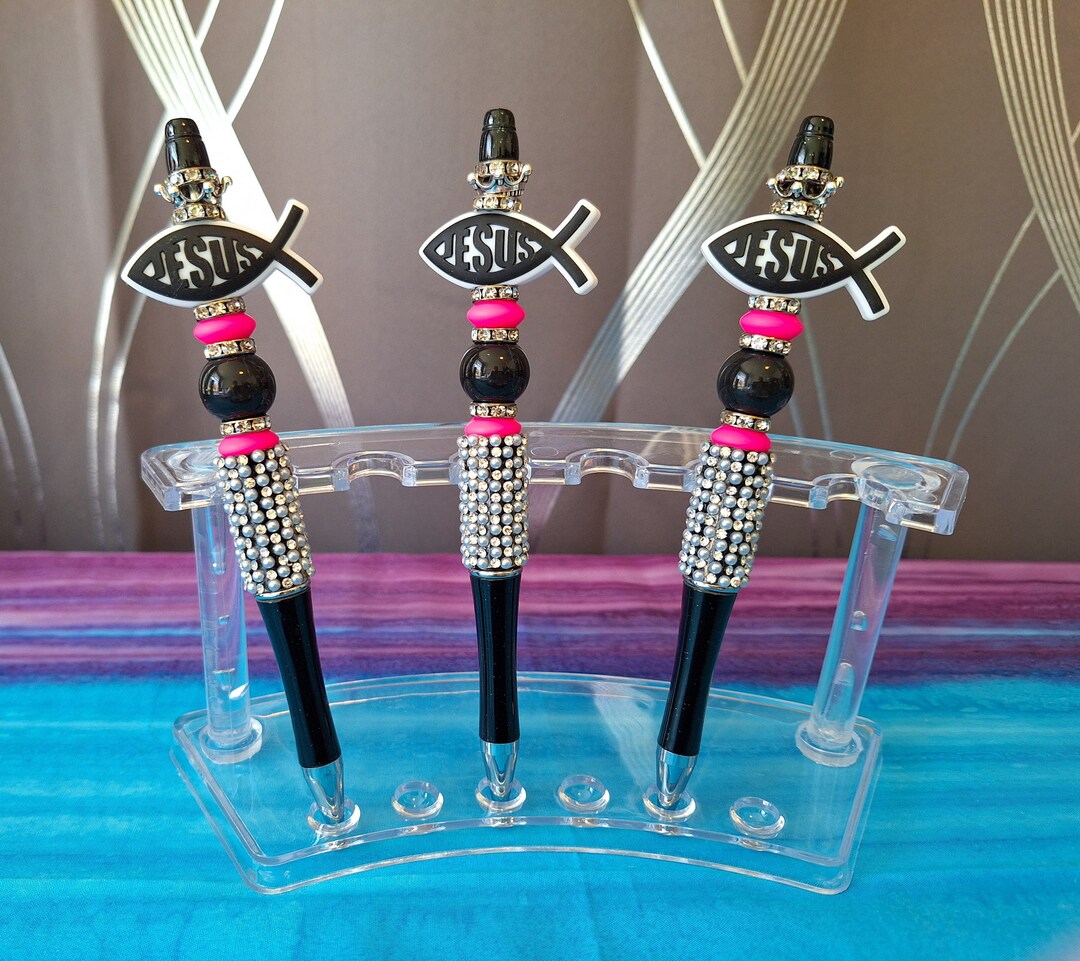 Jesus Fish Pen, Silicone Beaded Pen, Ballpoint Ink Pen, Gift for Her ...