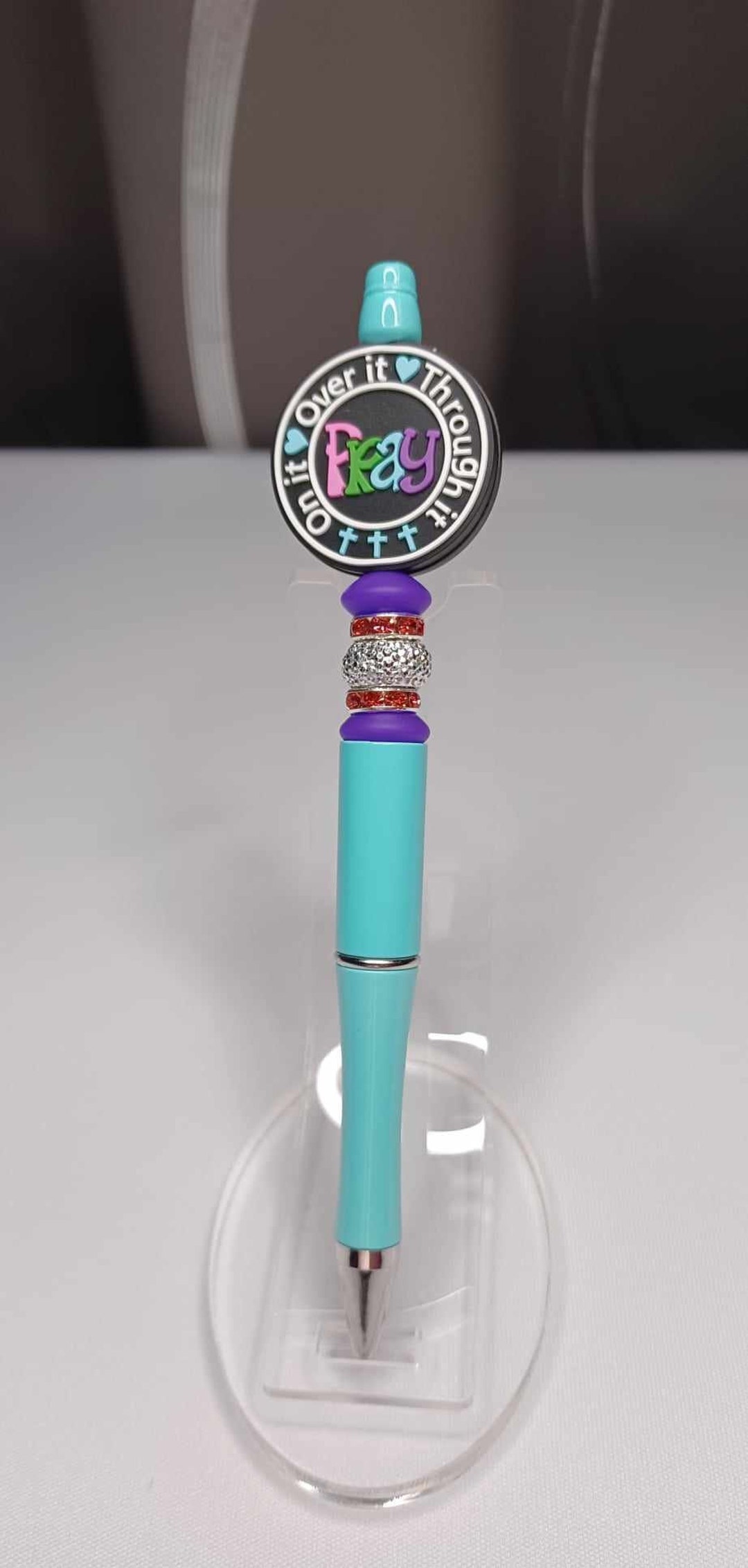 Beaded Pen With Silicone Beads, Faith Over Fear Pen, Beaded Pen, Custom ...