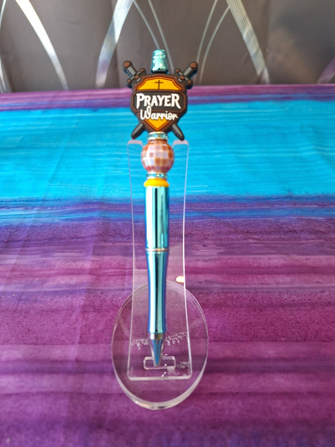 Prayer Warrior Pen, Silicone Beaded Pen, Pen, Ballpoint Ink Pen, Gift ...