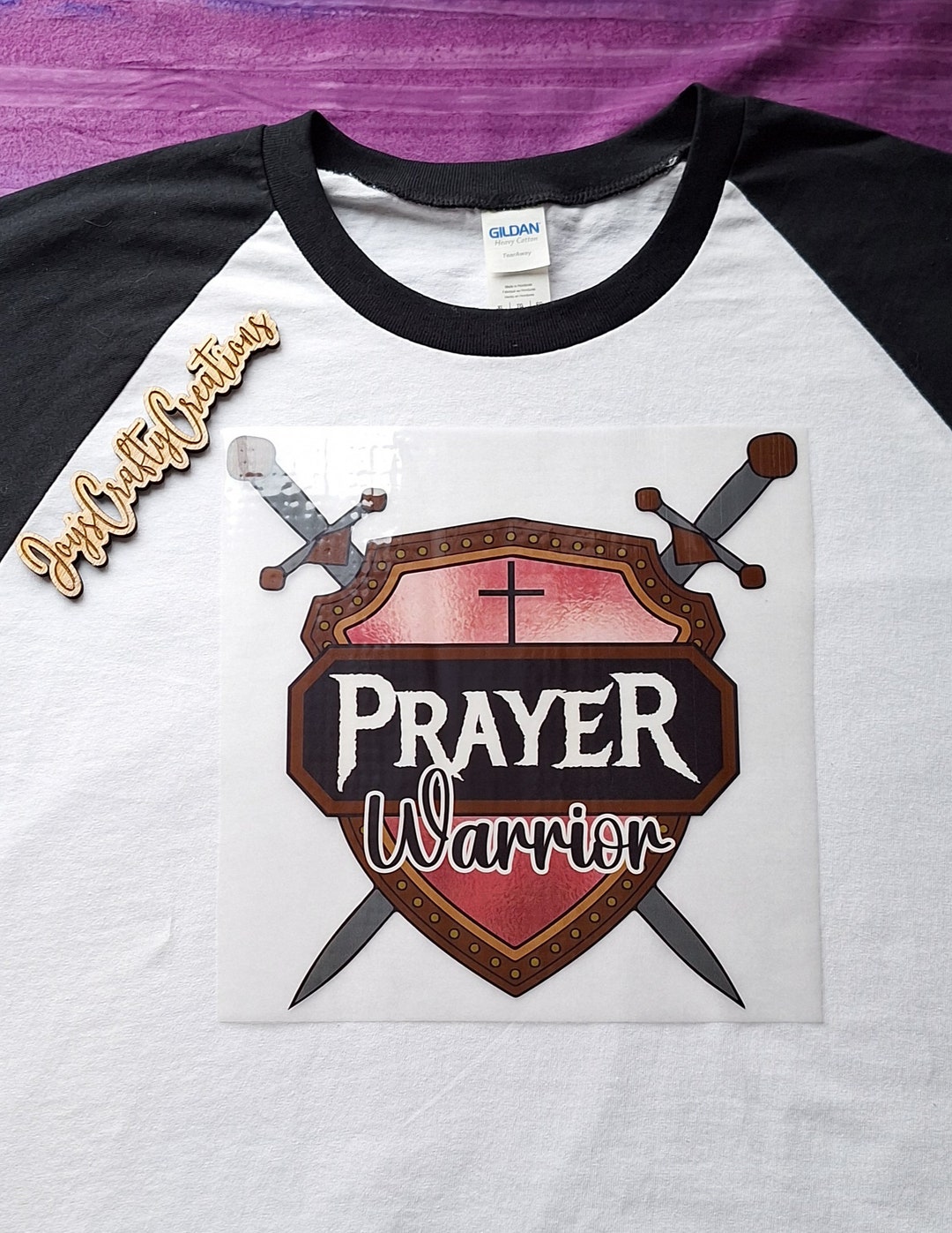 Prayer Warrior Pink Shield DTF TRANSFER, Ready to Press, T-shirt ...