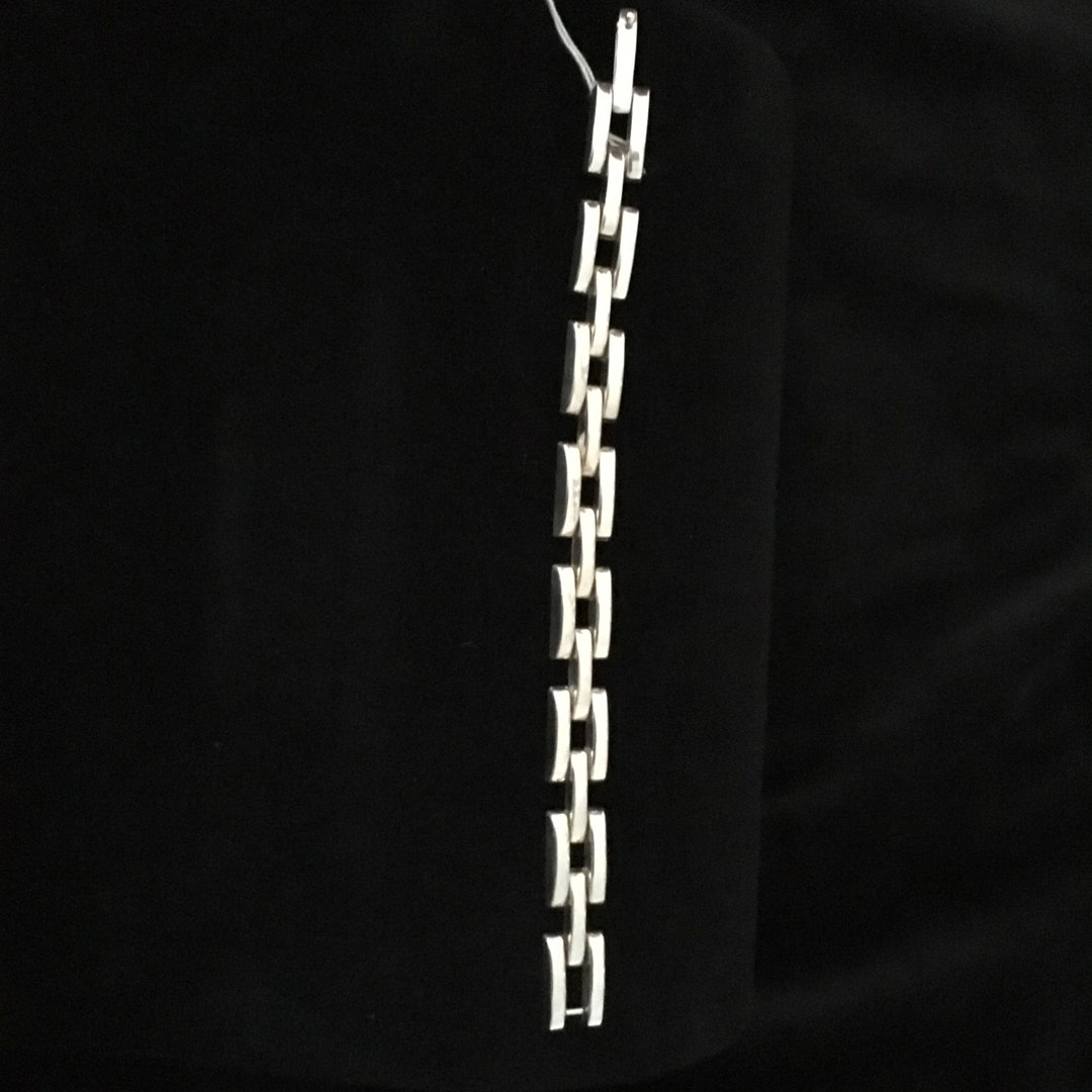 Sterling Silver Box Link Bracelet - Etsy