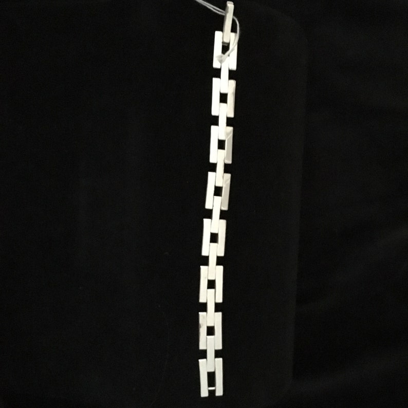 Sterling Silver Box Link Bracelet - Etsy