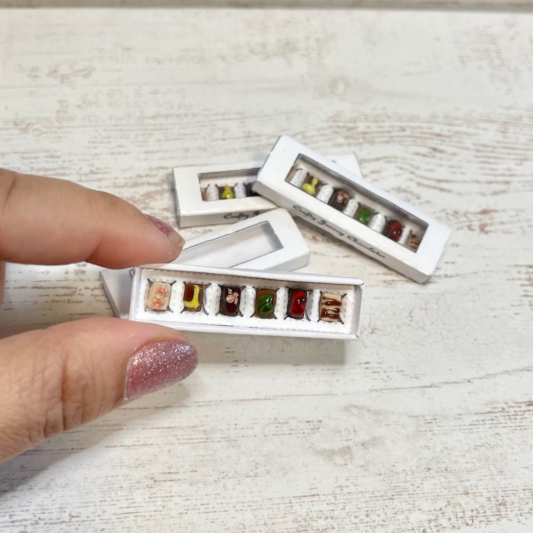 Miniature Box of Chocolates,1:12 Scale, Dollhouse Accessory, Miniature ...