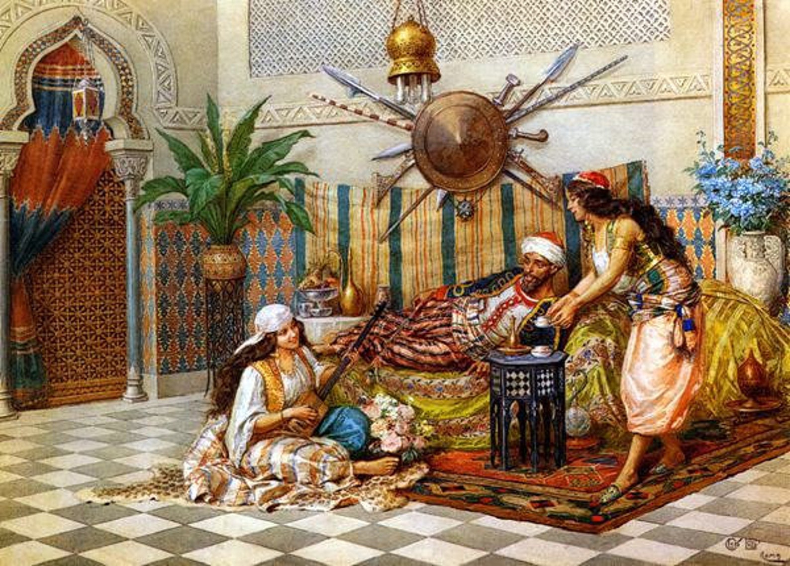 Classic Arabian Palace Painting Print | Etsy