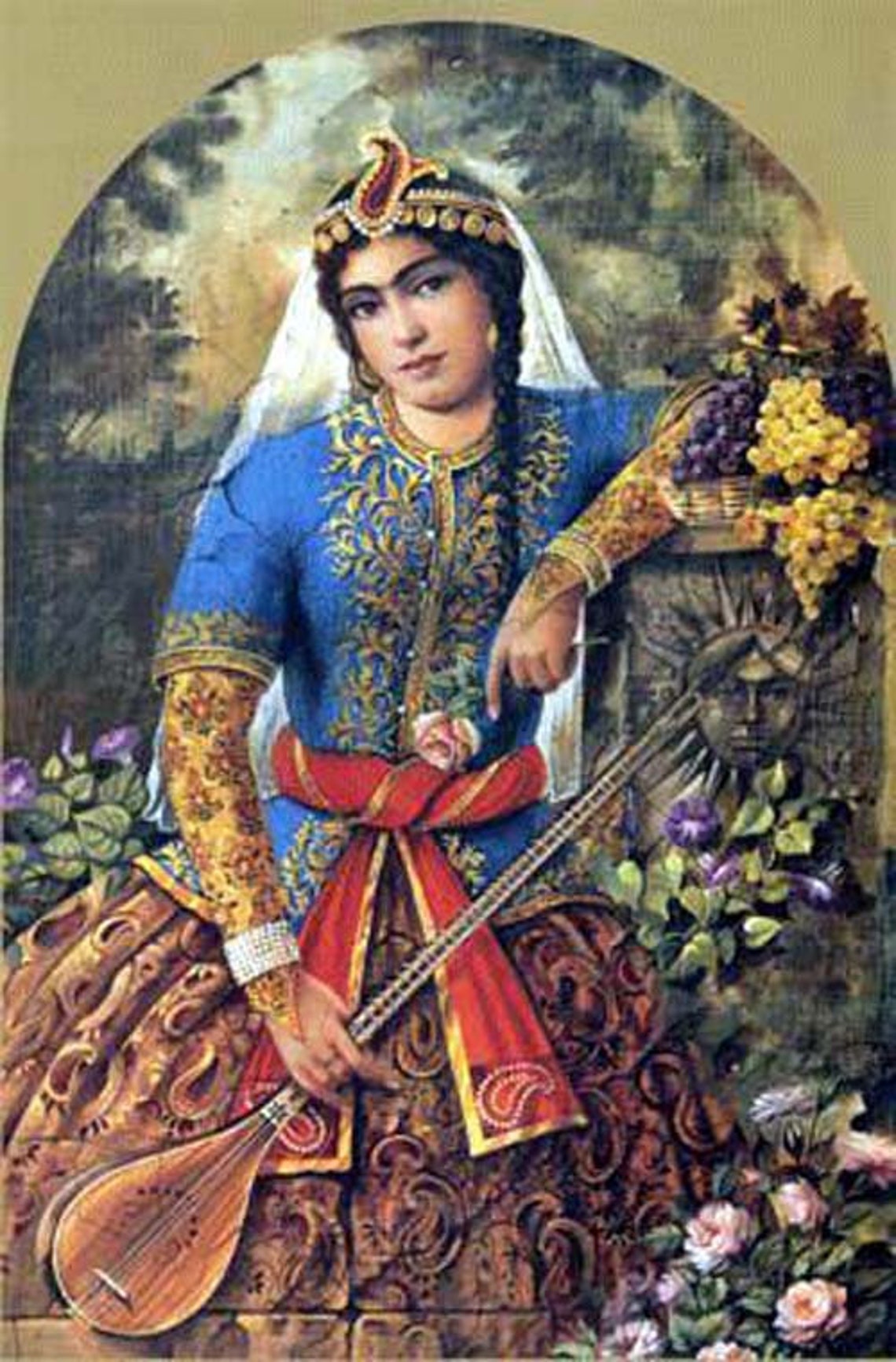 Antique Persian Classical Art Persian Princess Angel | Etsy