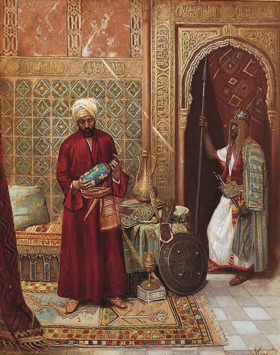 Beautiful Arab/Arabic Men in the Market Painting Print Canvas | Etsy