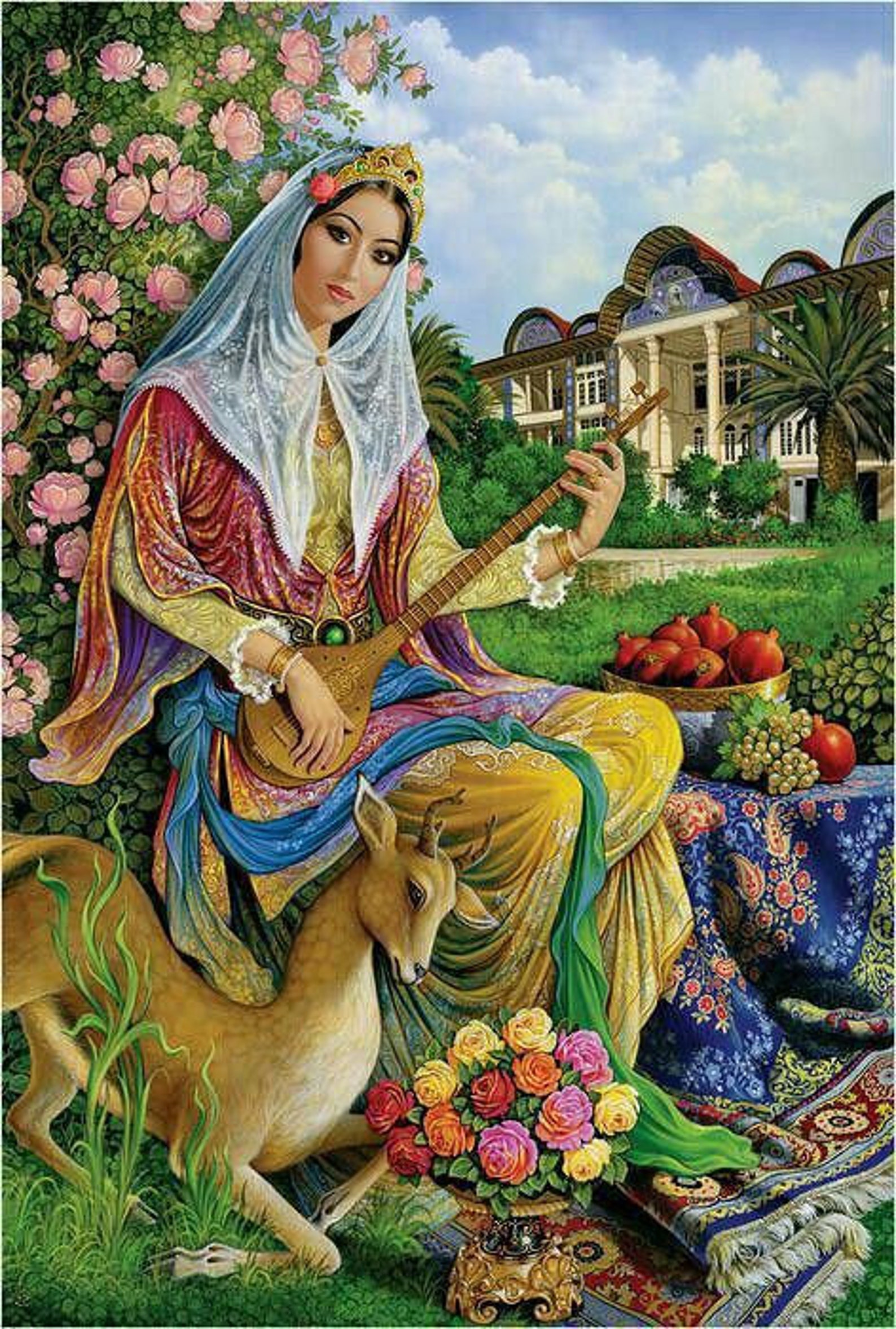 Arte clásico persa antiguo Princesa persa pintura impresión | Etsy