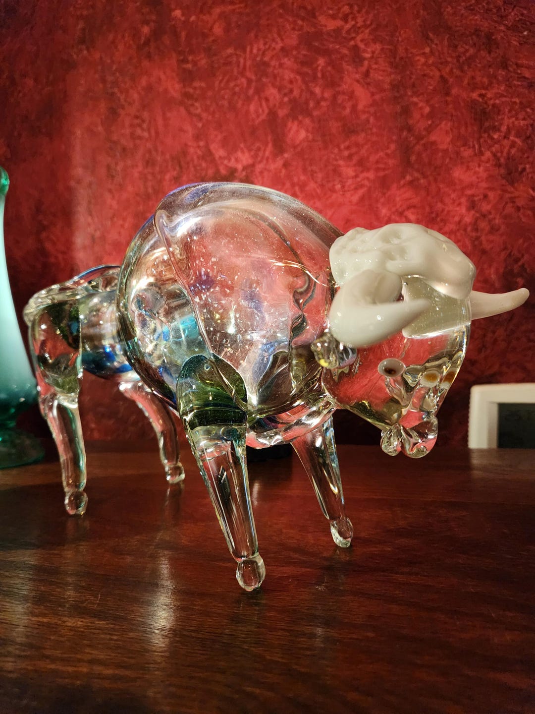 Vintage Murano Art Glass Bull Figurine - Etsy