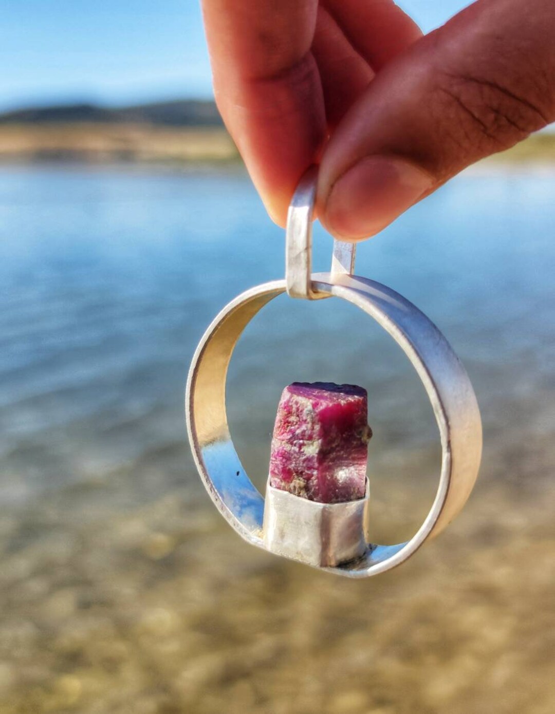 Circle of Love and Sexuality Raw Ruby Handmade in Fine Silver Unique ...