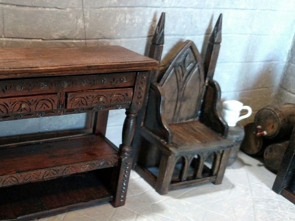 Gothic Castle Throne Chair Artisan Handcarved, Medieval / Tudor ...