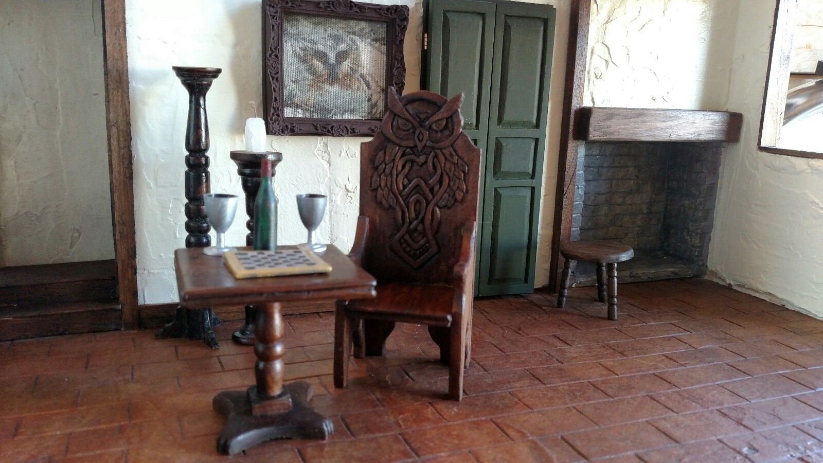 Handcarved Celtic OWL Throne Arm Chair Medieval, Wizard, Witch, Artisan ...