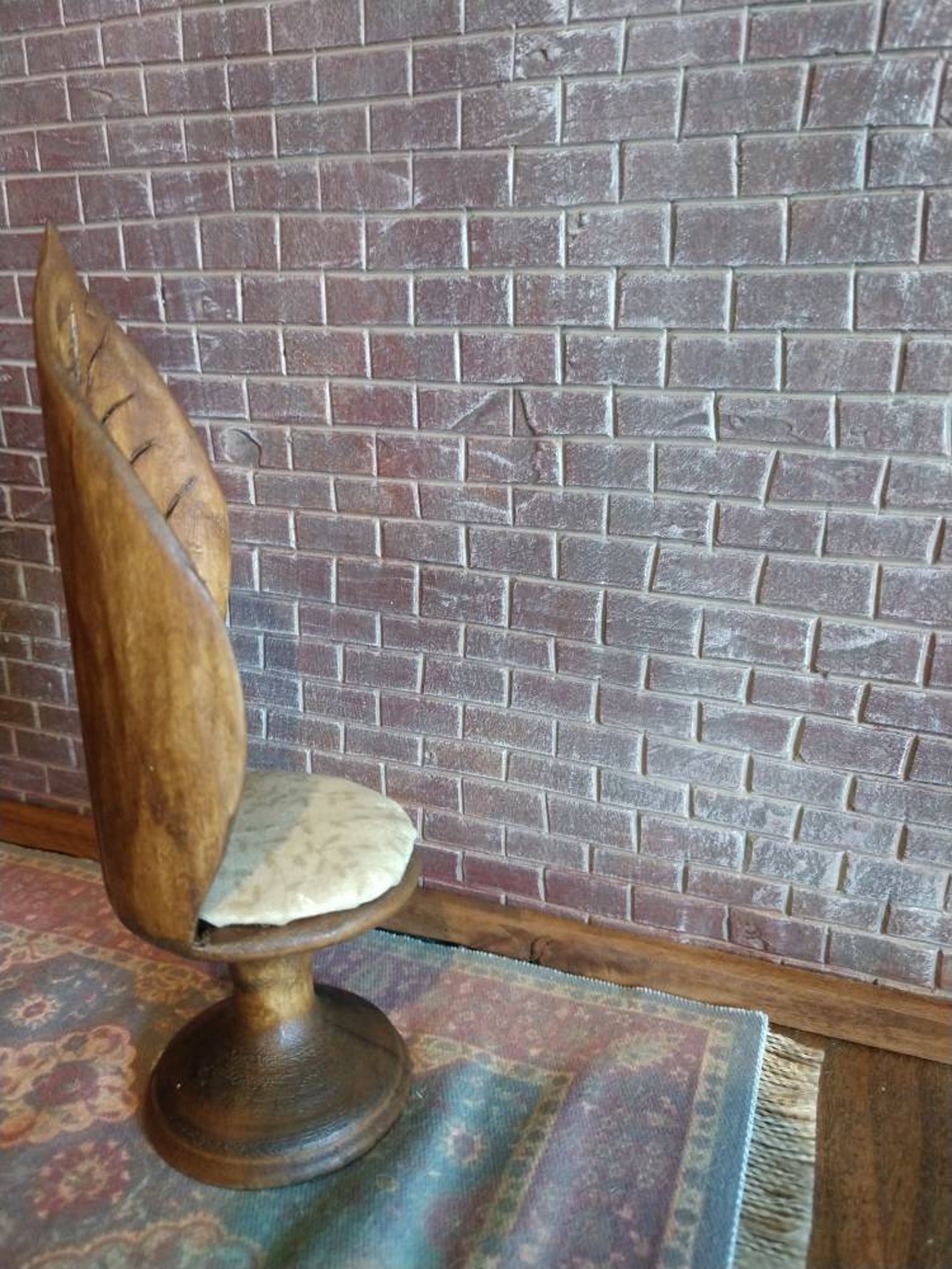 Handcarved Medieval Viking Hand Carved Leaf Back Barrel Throne Chair ...