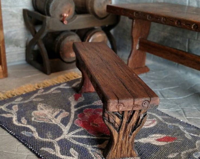 Dollhouse Miniature Wizard / Witch Bench Artisan Hand Carved | Etsy