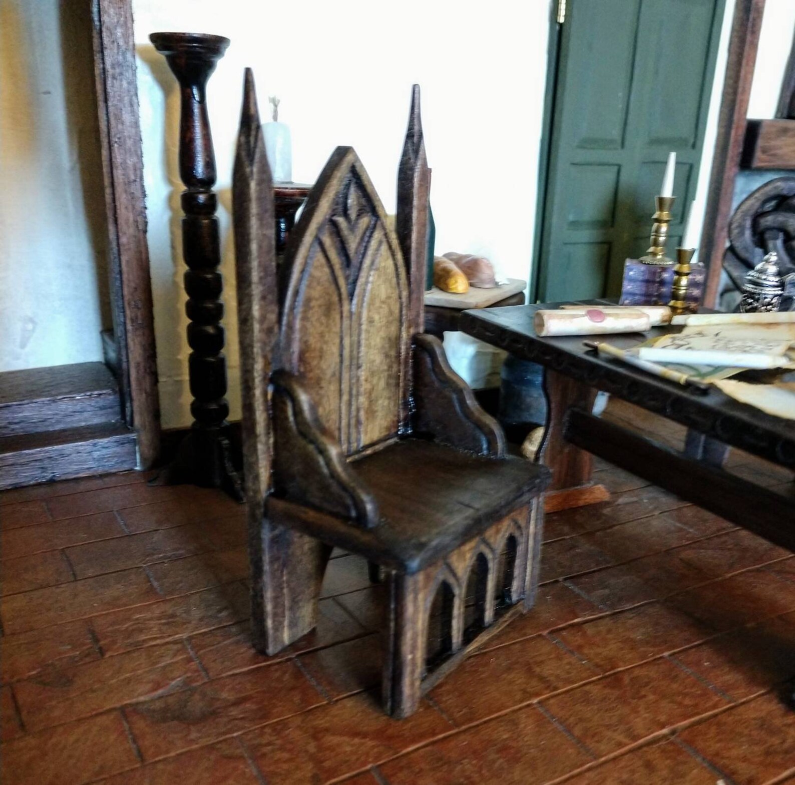 Gothic Castle Throne Chair Artisan Handcarved, Medieval / Tudor ...