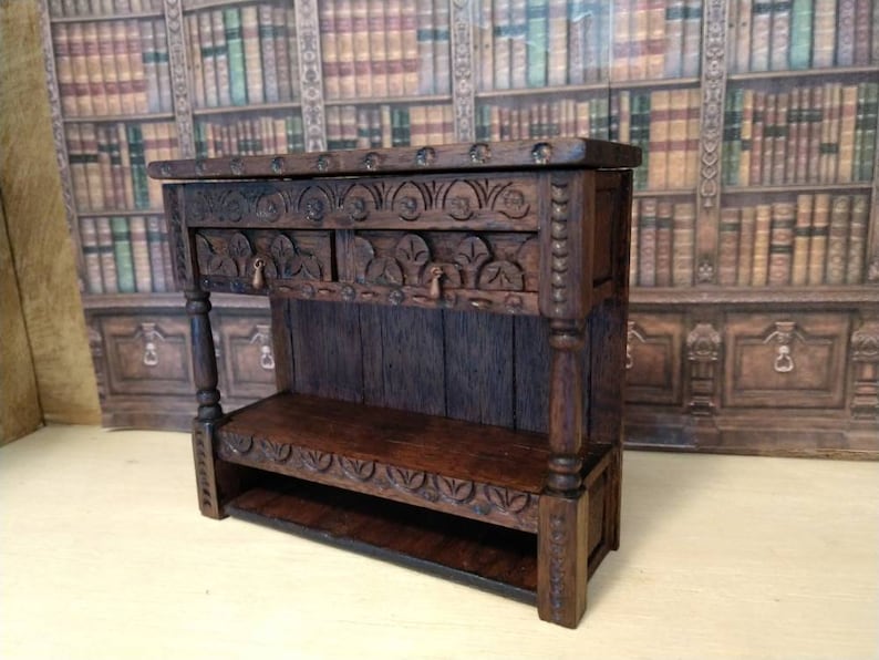 Walnut Handcarved COURT CUPBOARD Sideboard Cabinet Medieval - Etsy