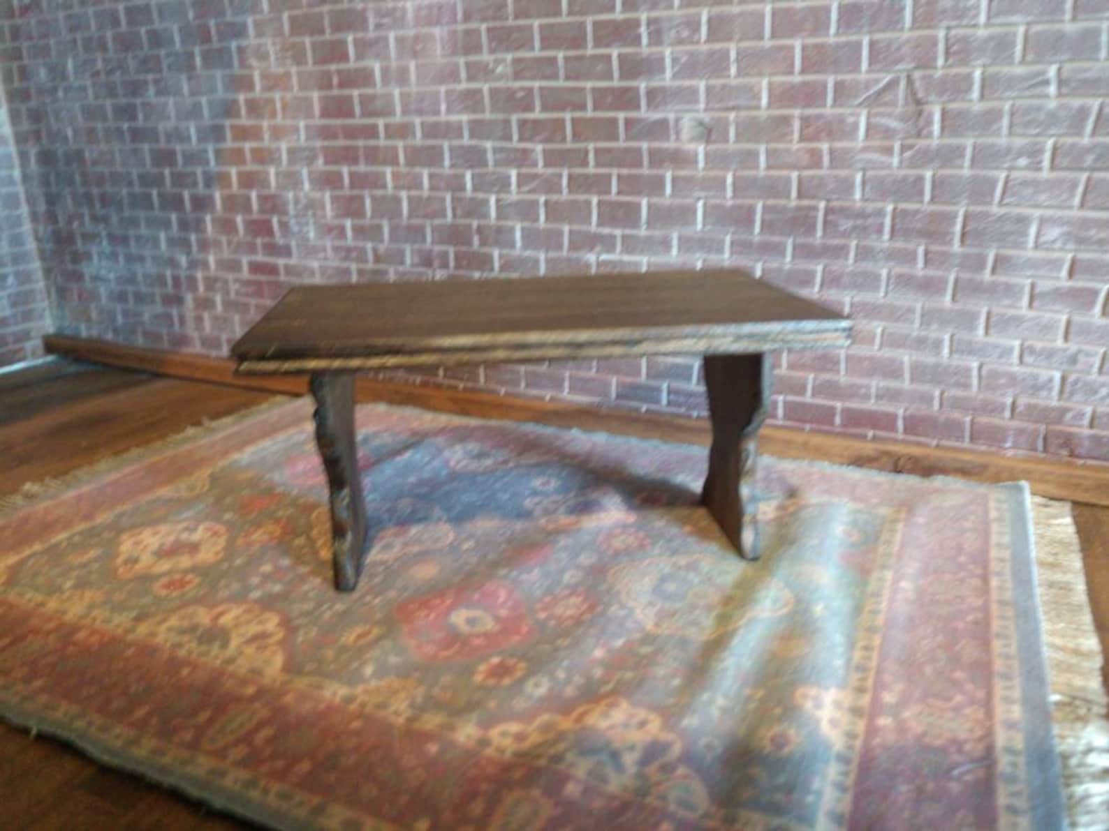 Medieval Hand Carved Druids' Tree Trestle Table, Artisan Made Dollhouse ...