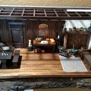 Salem Witch House Kitchen Large Room Box Handcrafted, Early Colonial ...