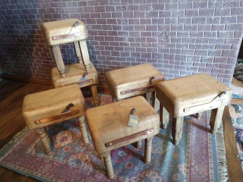 Miniature Rustic Maple Butcher Block W/ Cleaver & Knife Rack - Etsy