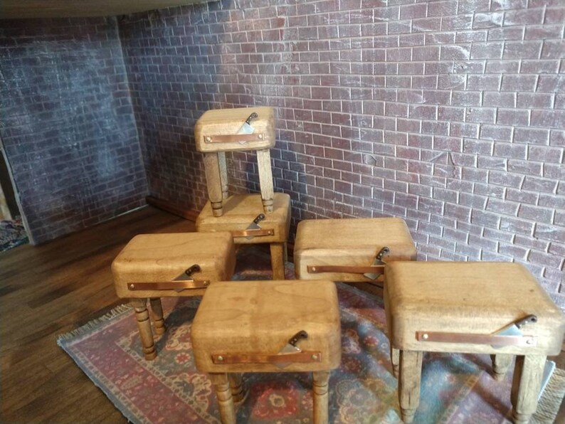 Miniature Rustic Maple Butcher Block W/ Cleaver & Knife Rack - Etsy