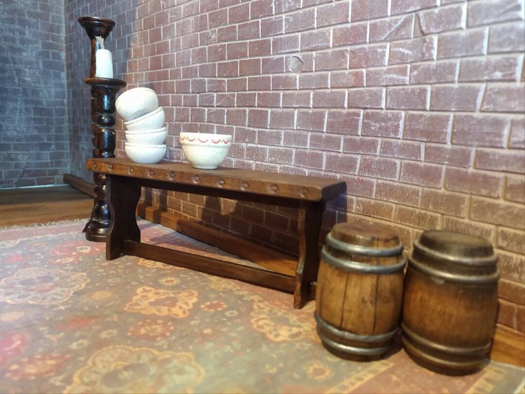 Medieval Tudor Walnut Wall/crock/utility Bench, Artisan Crafted ...