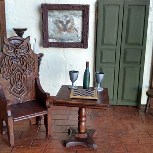 Handcarved Celtic OWL Throne Arm Chair Medieval, Wizard, Witch, Artisan ...