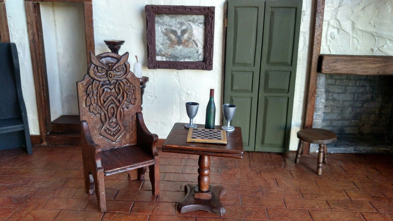 Handcarved Celtic OWL Throne Arm Chair Medieval, Wizard, Witch, Artisan ...