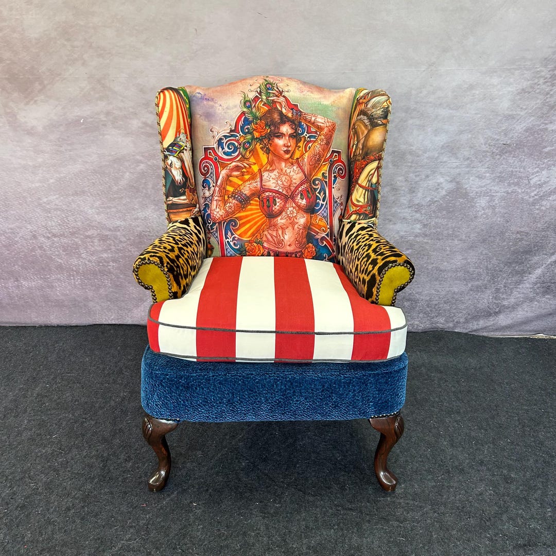 Carnival Inspired Chair With a Burlesque Dancer. - Etsy