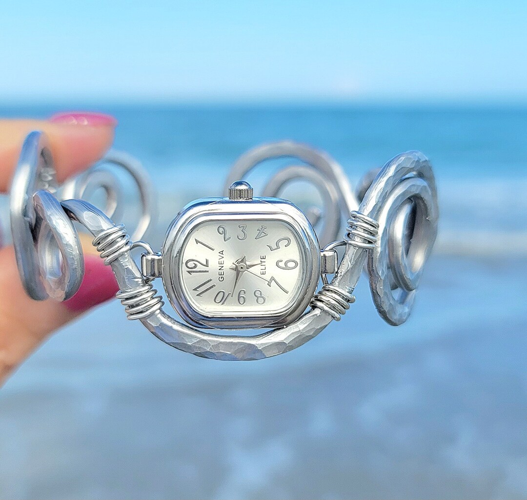 Waves Cuff Bracelet Watch, Watches for Women, Handcrafted Watches ...