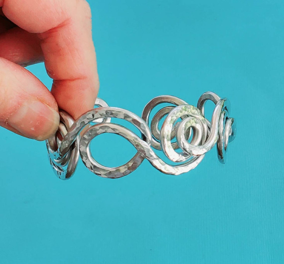 Swirl Boho Cuff Bracelet, Boho Bracelet, Swirl Loop Cuff Bracelet, One ...