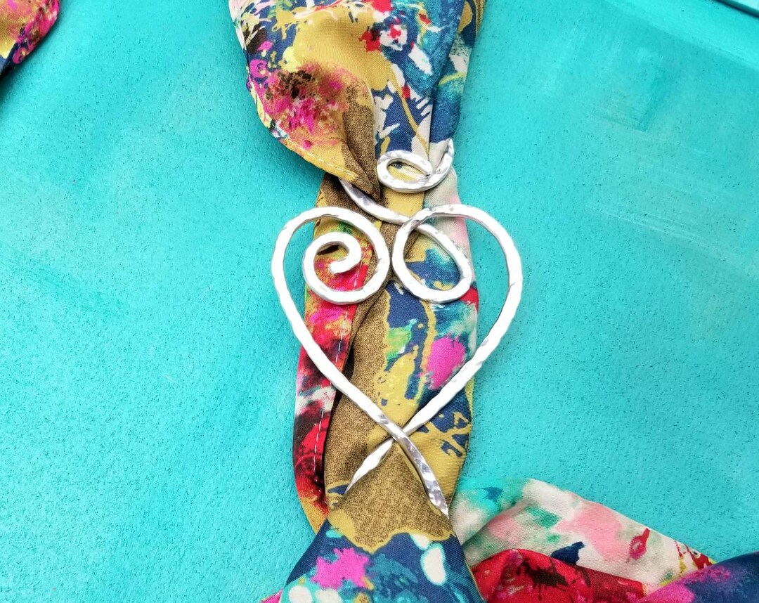 Original Scarf Slide, Swirly Heart Scarf Slide, Scarf Jewelry, Scarf ...