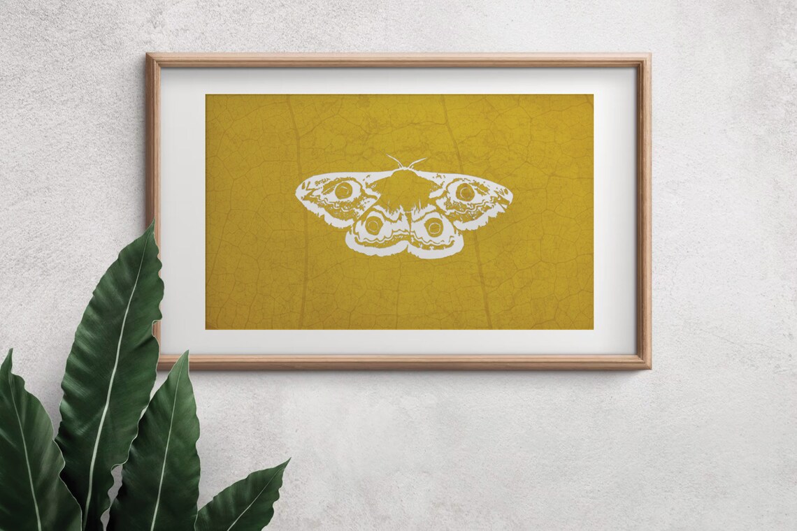 Yellow Moth Cutout Print - Etsy