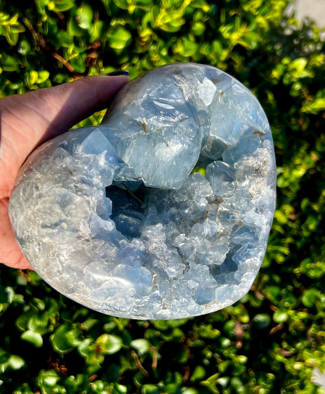 XXL Raw Blue Celestite Heart Cluster, Peace Crystal, 4lbs ,puffy Heart ...