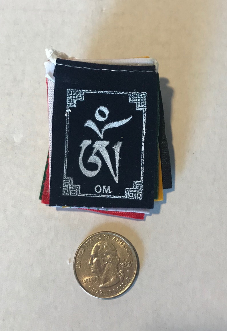 Om Mani Prayer Flags (set of 10): Tibetan Script, Meditation Decor - Etsy