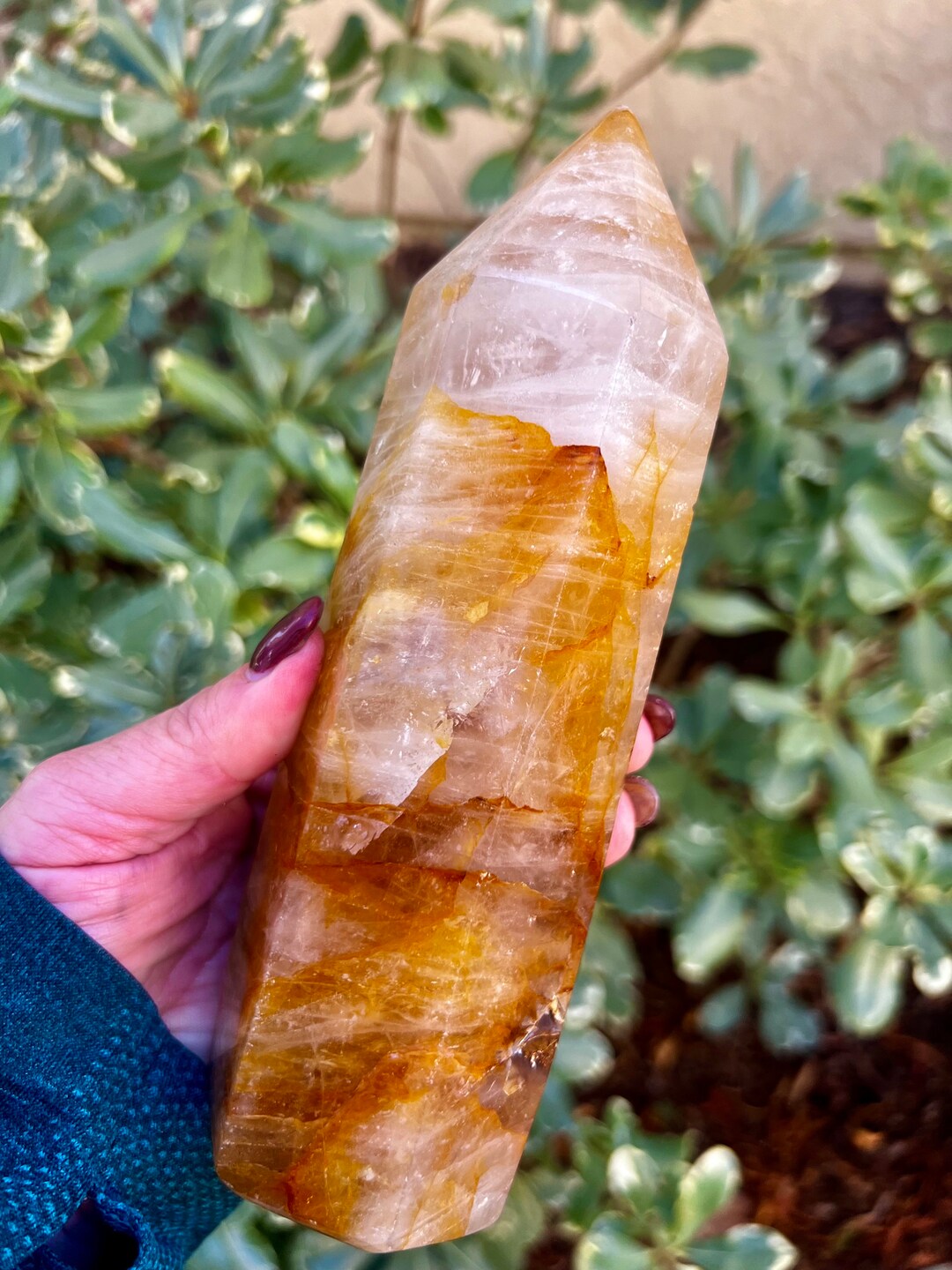XL Golden Healer Quartz Tower,7, Crystal Quartz Tower,yellow Hematite ...