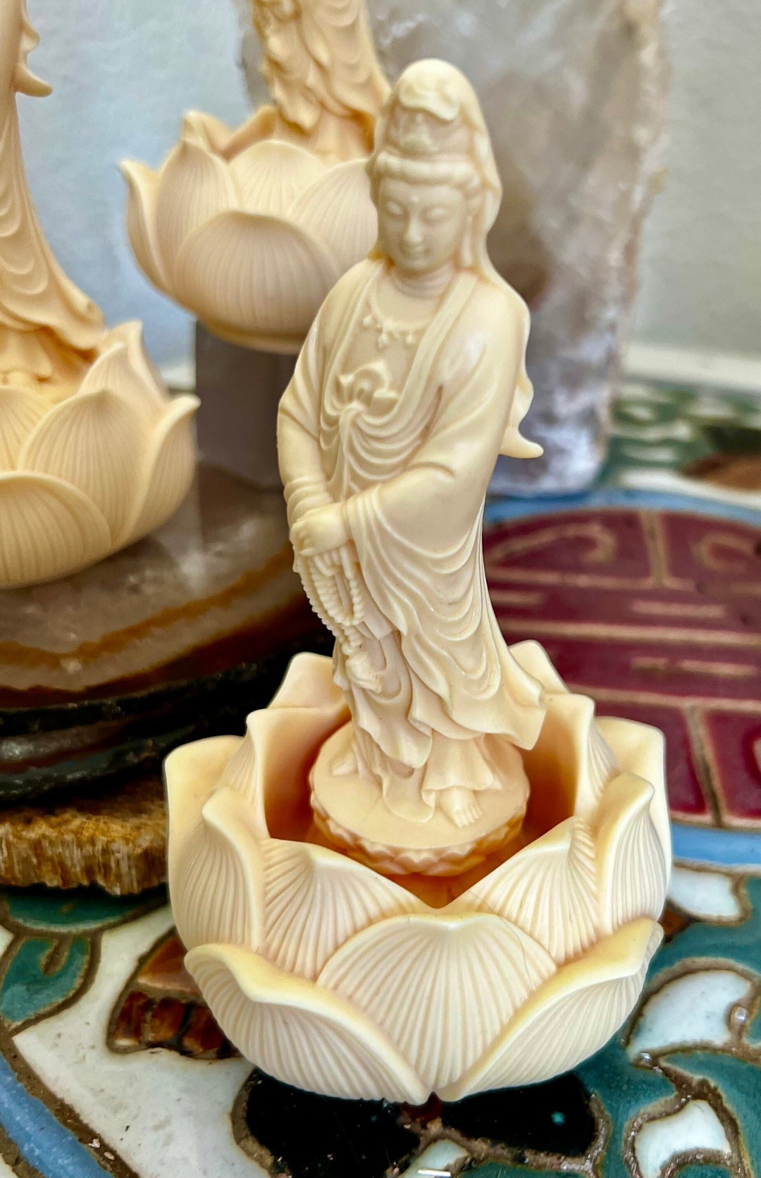 Ivory Nut Carved Quan Yin Statue: Goddess of Compassion, Feng Shui ...