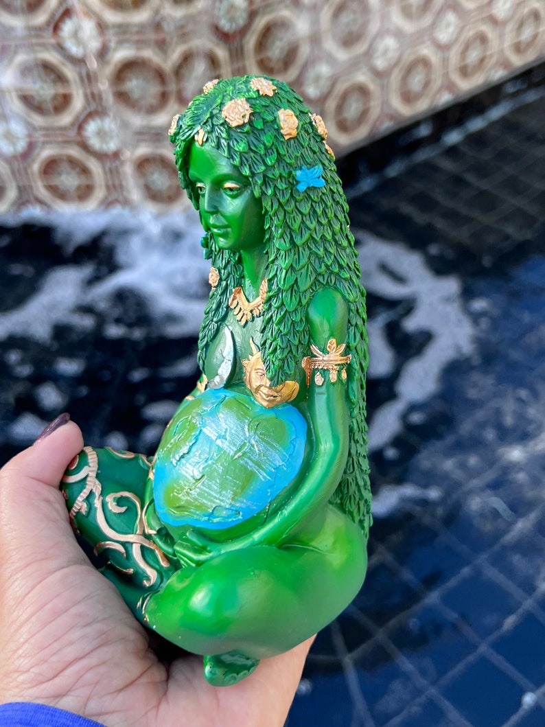 Mother Gaia Goddess Gaia Statue Mother Earth Resin Etsy