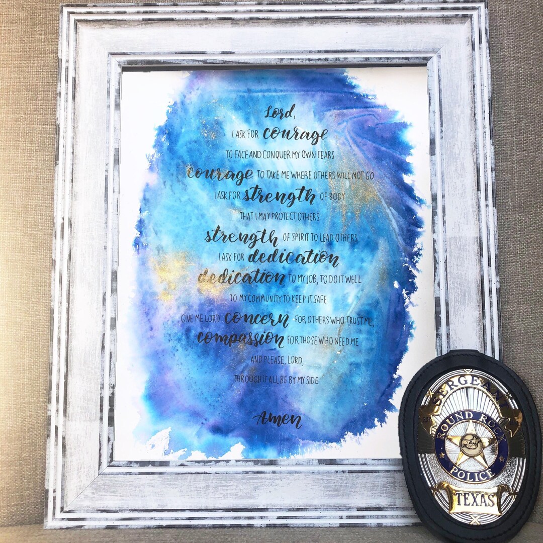Police Officers' Prayer | Watercolor Calligraphy - Etsy