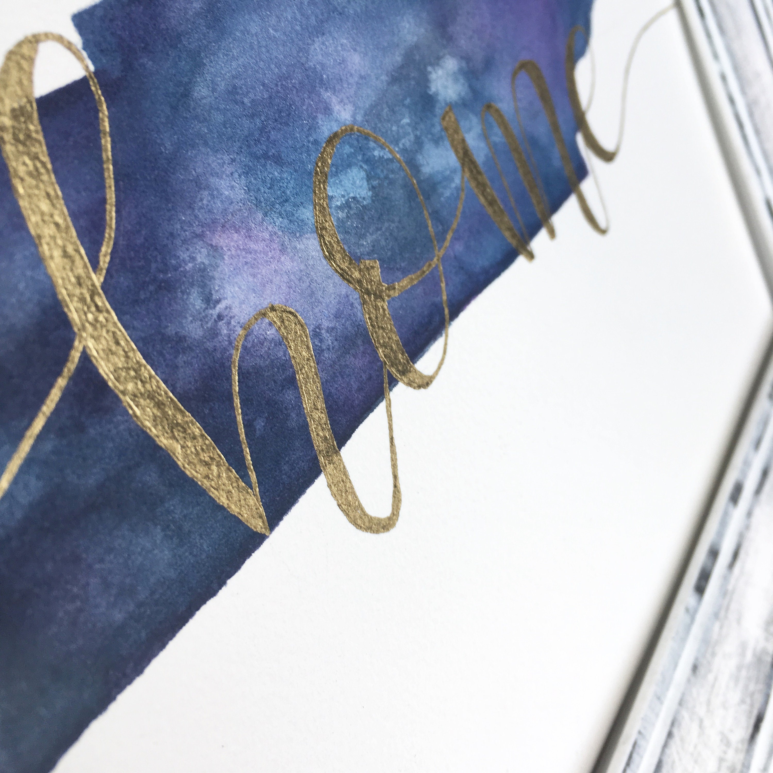 Custom Watercolor State Calligraphy - Etsy