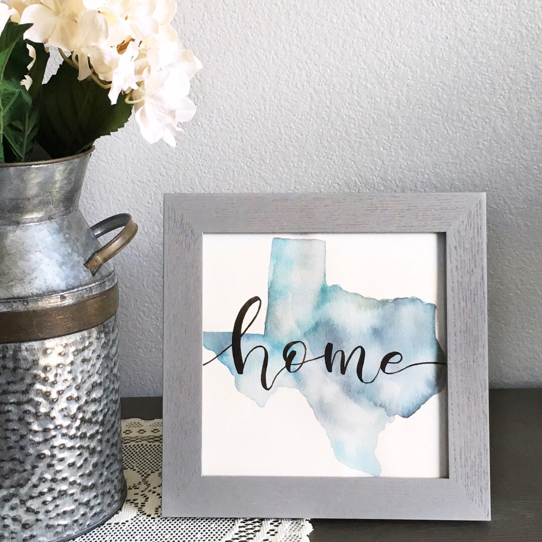 Custom Watercolor State Calligraphy - Etsy