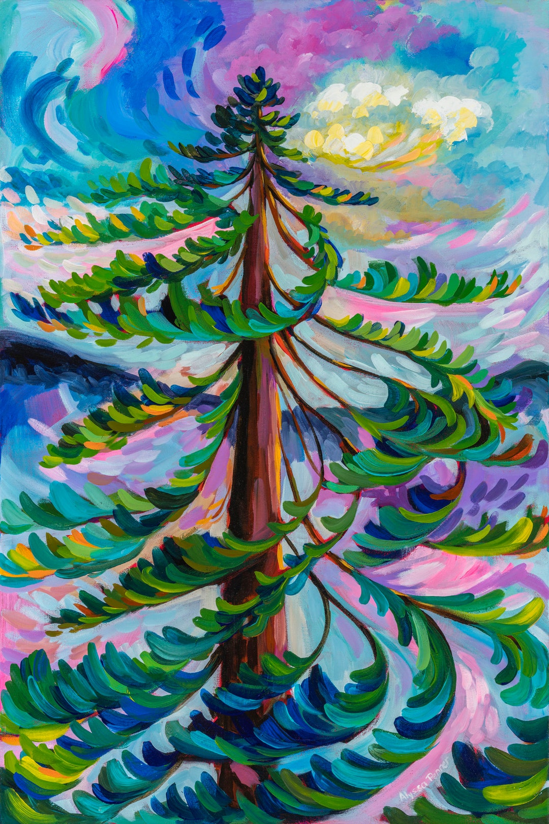 Whimsical Tree Fine Art Paper Print, Giclee, Canadian Artist, Forest Landscape - Etsy
