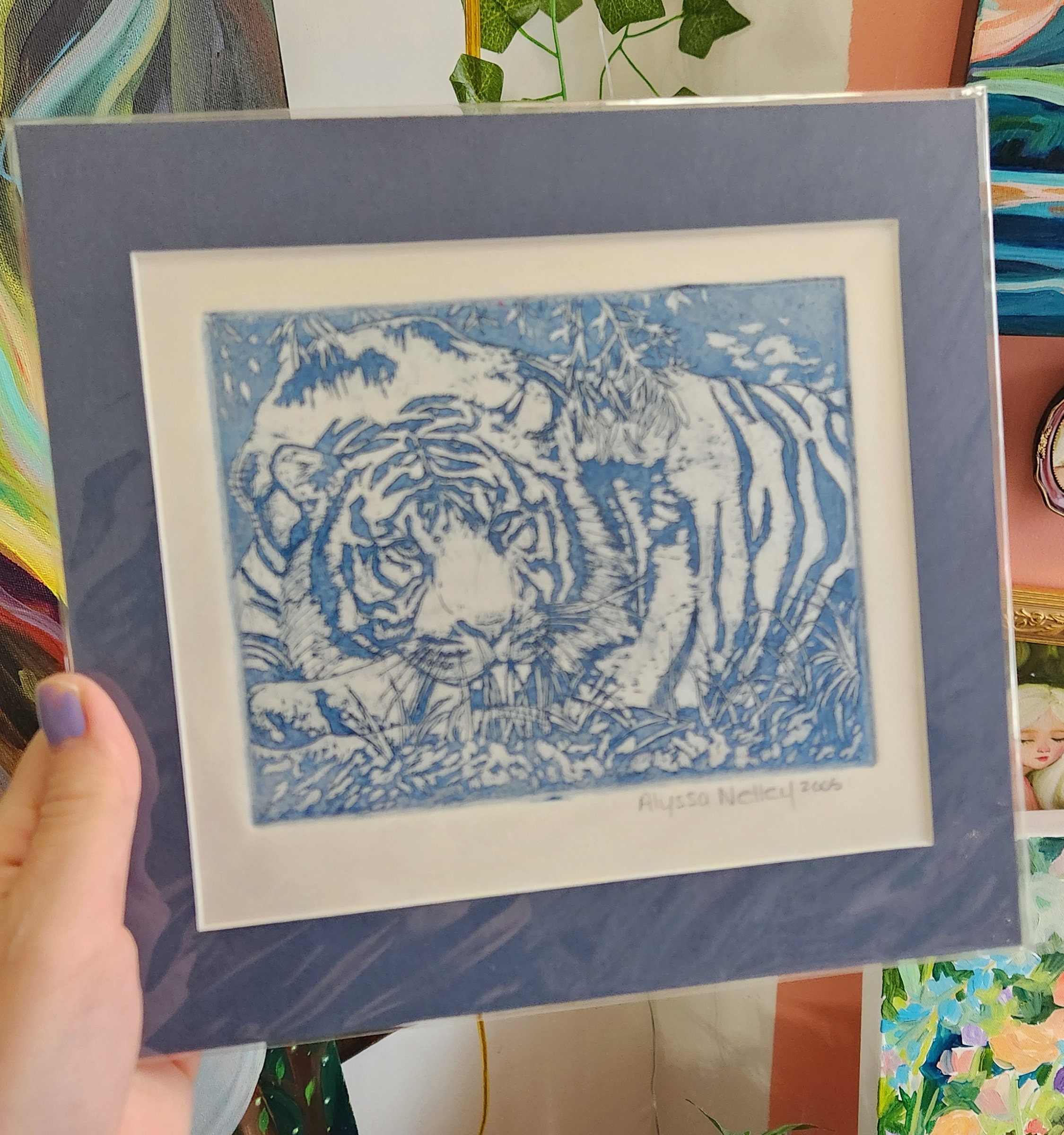 Tiger Zinc Etching Plate Print Original, Vintage Alyssa Penner - Etsy