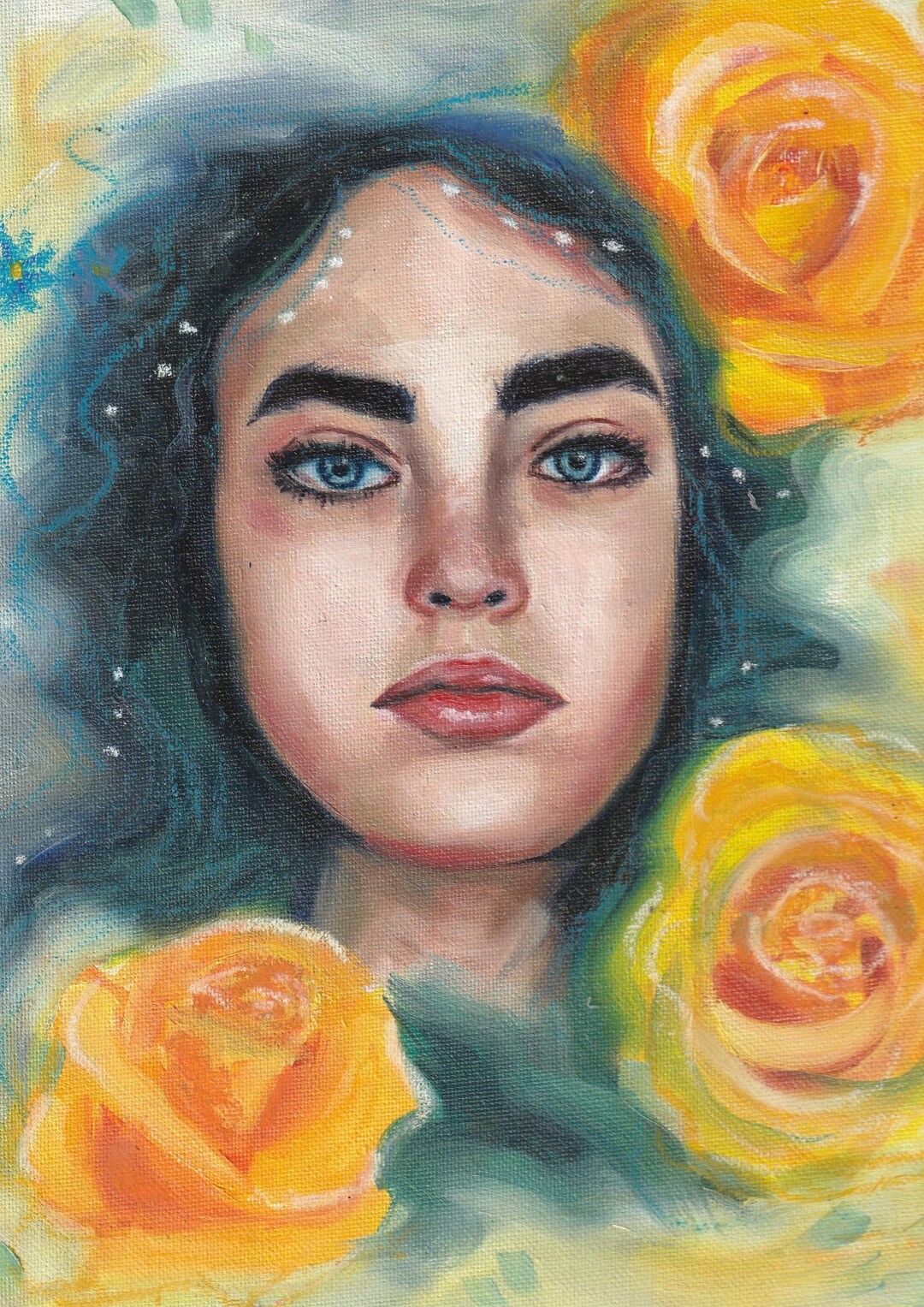 Summer Breeze Original Oil Painting, Floral, Goddess, Fairy, Garden, by ...